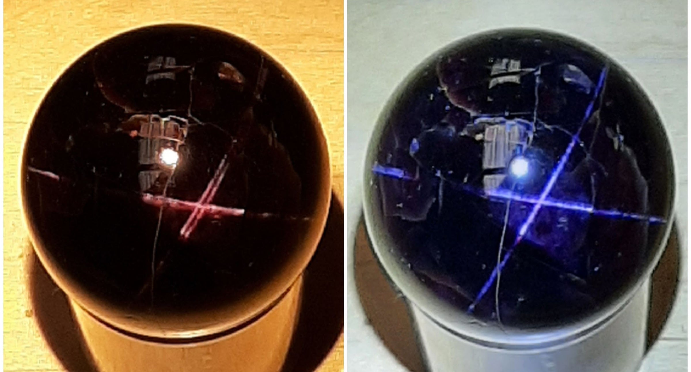 4-Ray Huckleberry Star Garnet Double-Phenomena